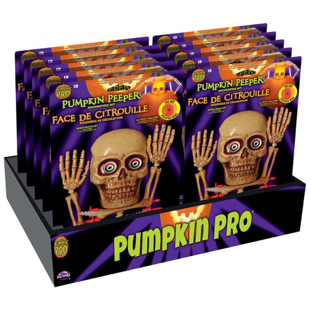 Light Up Scary Skeleton Pumpkin Peeper Kit, 1 Count – Costumes Online